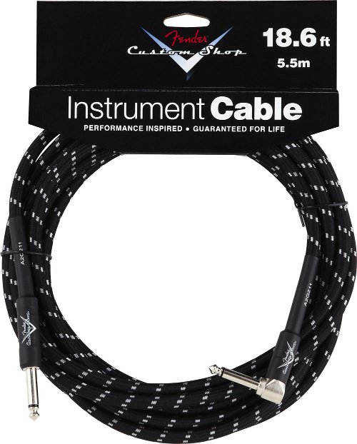 Fender Custom Shop Cable 5.5M Angled Black Tweed | guitarguitar